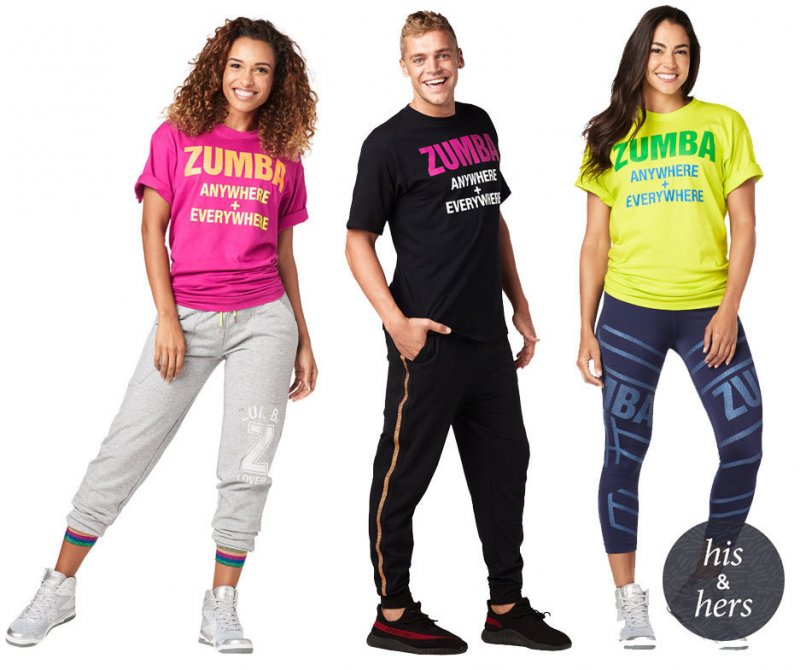 Zumba Everywhere Party Tee Pink Black Or Zumba Green