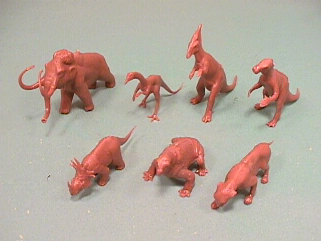 Marx Re-Issue Set Of Prehistoric Plastic Dinosaurs