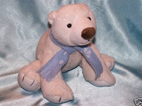 Polar Bear with Snowflake Scarf, Soft Plush Stuffed Animal