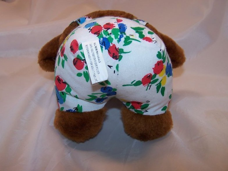 Teddy Bear with Floral Pants, Bow Tie Plush Stuffed Animal Free
