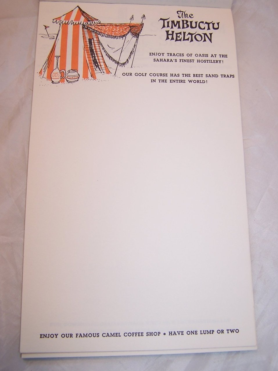 My Very Own Hotel Stationery Note Writing Pad, Vintage 70s