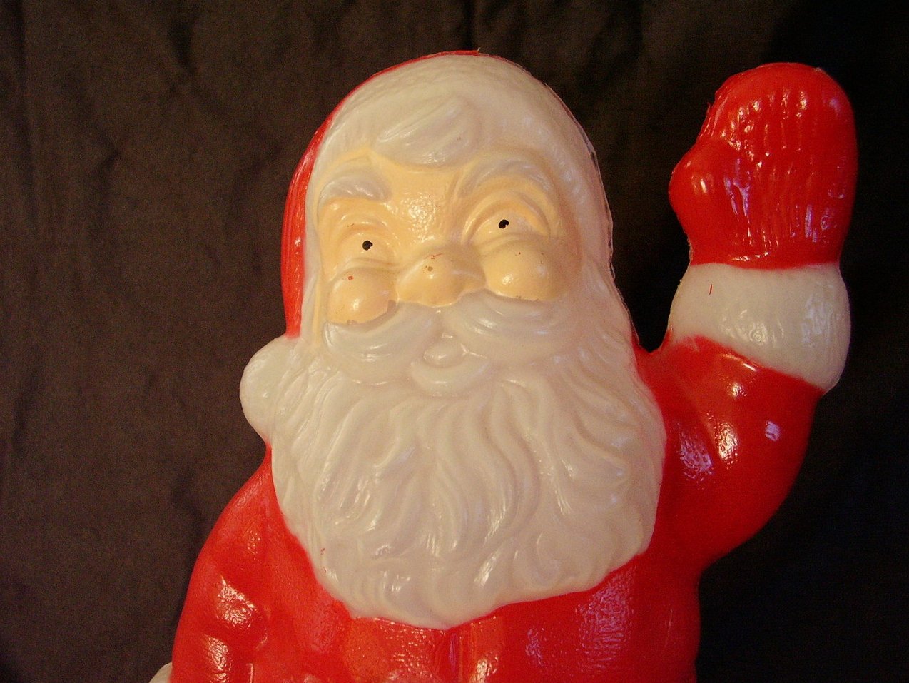Santa Plastic Lighted Blow Mold Christmas Vintage 13 1/4 In Tall