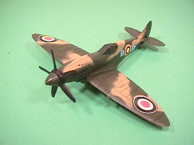 Plastic Green Model Kit WWII Spitfire Style Airplane