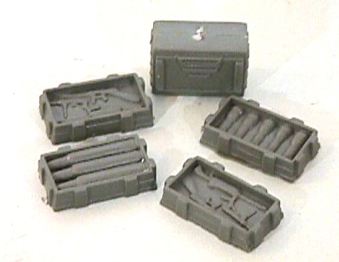 Set Of 5 Green Plastic Mixed Ammo Shell And Gun Cases