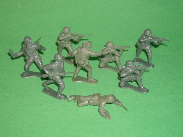 Set Of 50 World War II Grey German Plastic Soldiers