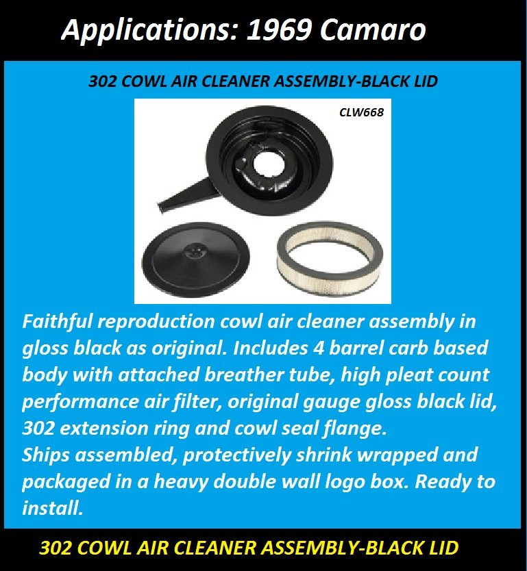 302 Cowl air cleaner assembly-Black lid
