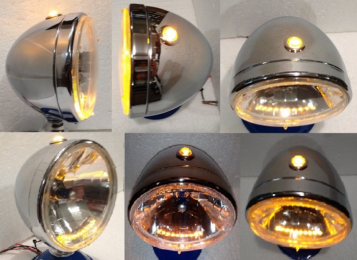 10 LED Headlights w/ Turn Signal & Park Custom Dietz Housing