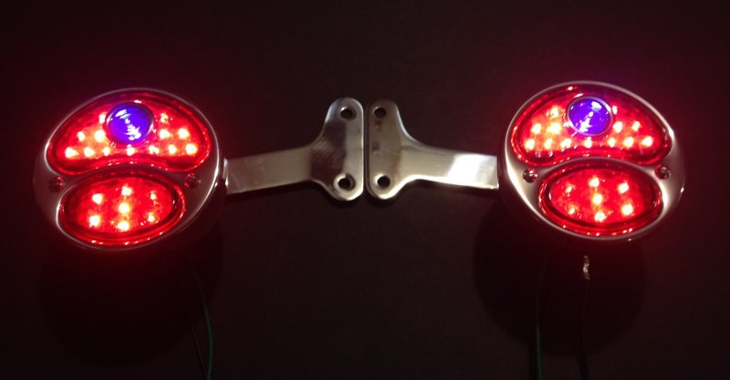 BLUE DOT LED Taillights Stainless Steel