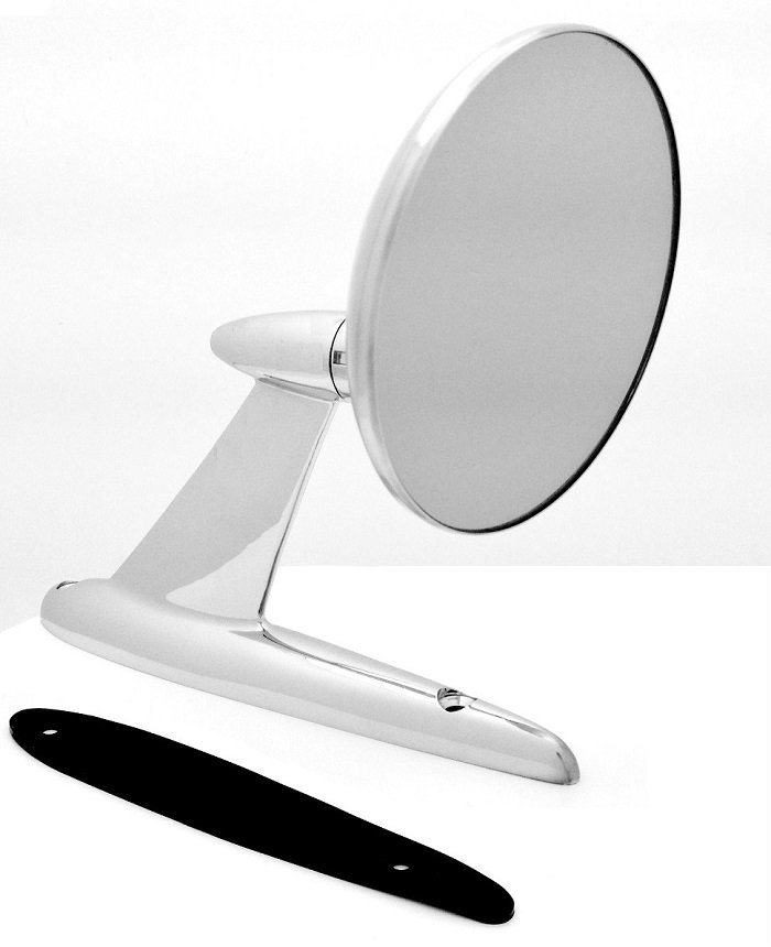 Universal Round Exterior Door Mount Rear View Mirror w/ Gasket