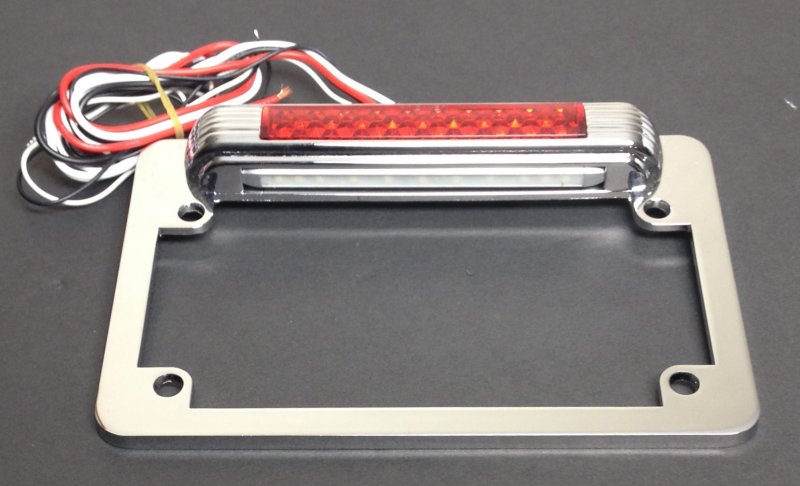 Motorcycle LED License Plate Light & Brake Light Frame