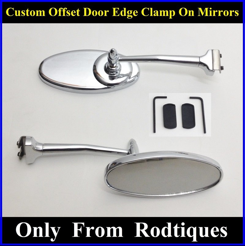 Offset Straight Arm Custom Oval Door Edge Peep Mirrors