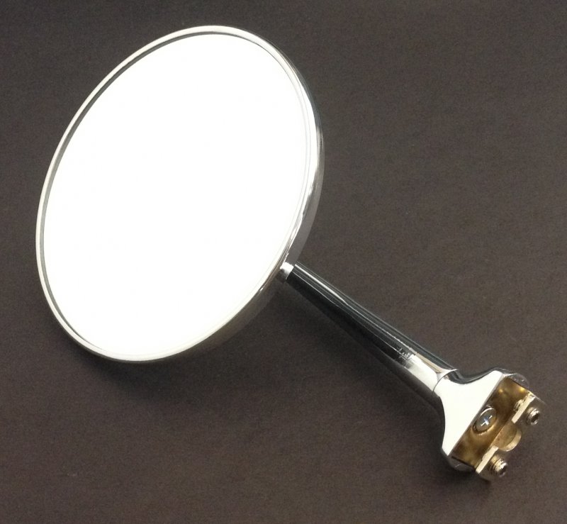 5'' Straight Arm Clamp On Door Peep Mirrors w/ Brass Accent