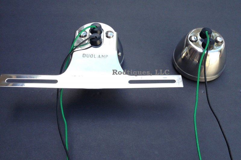 1928-1931 Model 'A' 6 Volt Positive Ground Taillights w/ Plate Bracket