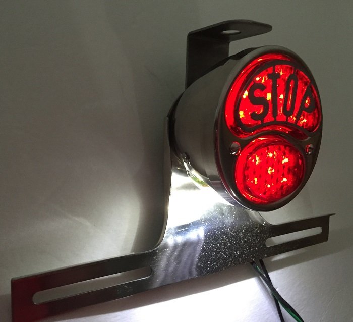 Universal Third Brake Tail & Plate Light w/ Plate Bracket LED STOP