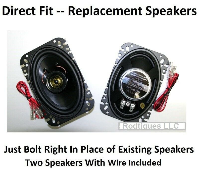 1968-1982 Corvette Stereo Speakers Custom Fit For Factory Locations 4x6 ...