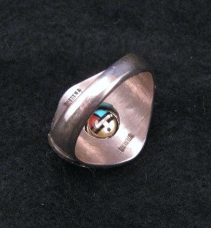 Don Dewa Zuni Inlaid Sunface Spinner Ring Sz13