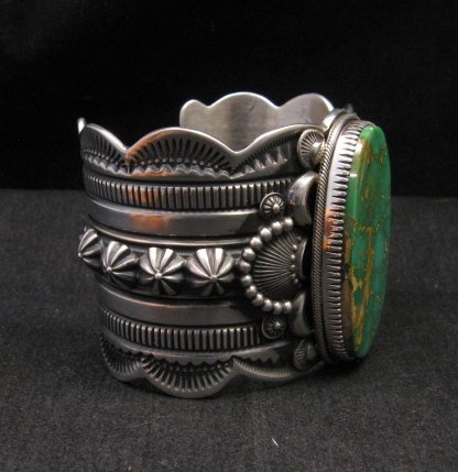 2-inch Wide Delbert Gordon Navajo Royston Turquoise Silver Bracelet