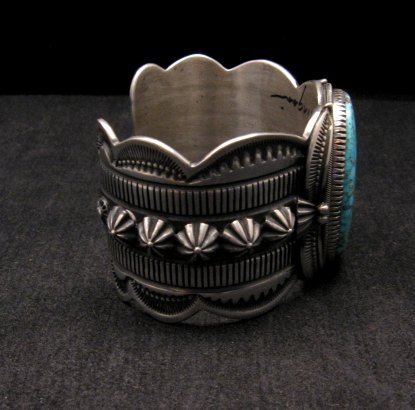 Navajo Indian Delbert Gordon Kingman Turquoise Silver Bracelet