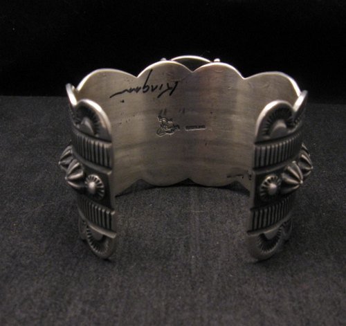 Navajo Indian Delbert Gordon Kingman Turquoise Silver Bracelet