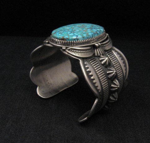 Navajo Indian Delbert Gordon Kingman Turquoise Silver Bracelet
