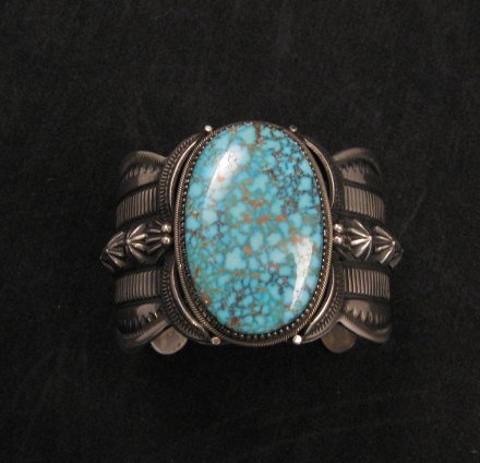 Navajo Indian Delbert Gordon Kingman Turquoise Silver Bracelet