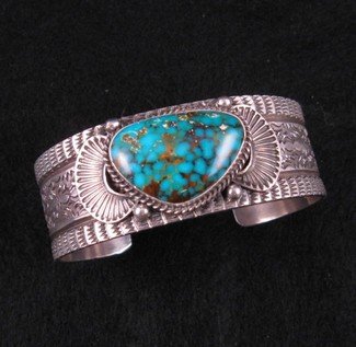 Sunshine Reeves ~ Navajo ~ Turquoise Stamped Cuff Bracelet