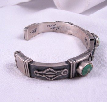 Gary Reeves ~ Navajo ~ Old Style Sterling Silver Turquoise Bracelet