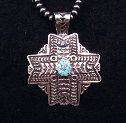 Sunshine Reeves Number 8 Turquoise Sterling Silver Pendant