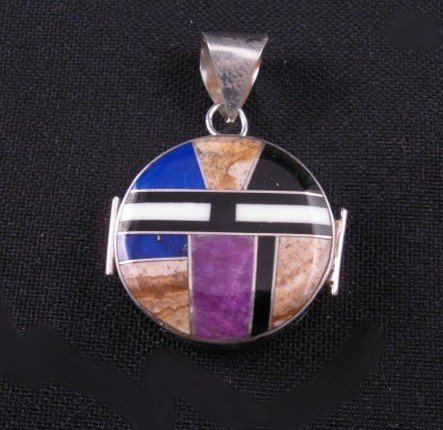 Reversible Two-sided Inlaid Pendant * Edison Yazzie * Navajo