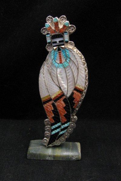 Native American Zuni Corn Maiden Silver Pin/Pendant, Eldred Martinez