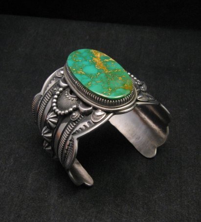 2-inch Wide Delbert Gordon Navajo Royston Turquoise Silver Bracelet