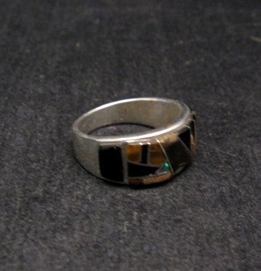 Hopi Native American Inlay Ring sz6-1/2, Bennard & Frances Dallasvuyaoma