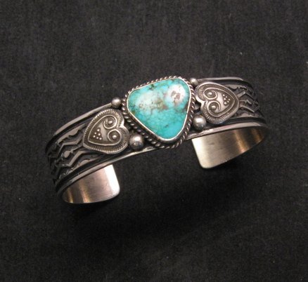 Daniel Sunshine Reeves ~ Navajo ~ Kingman Turquoise Silver Bracelet