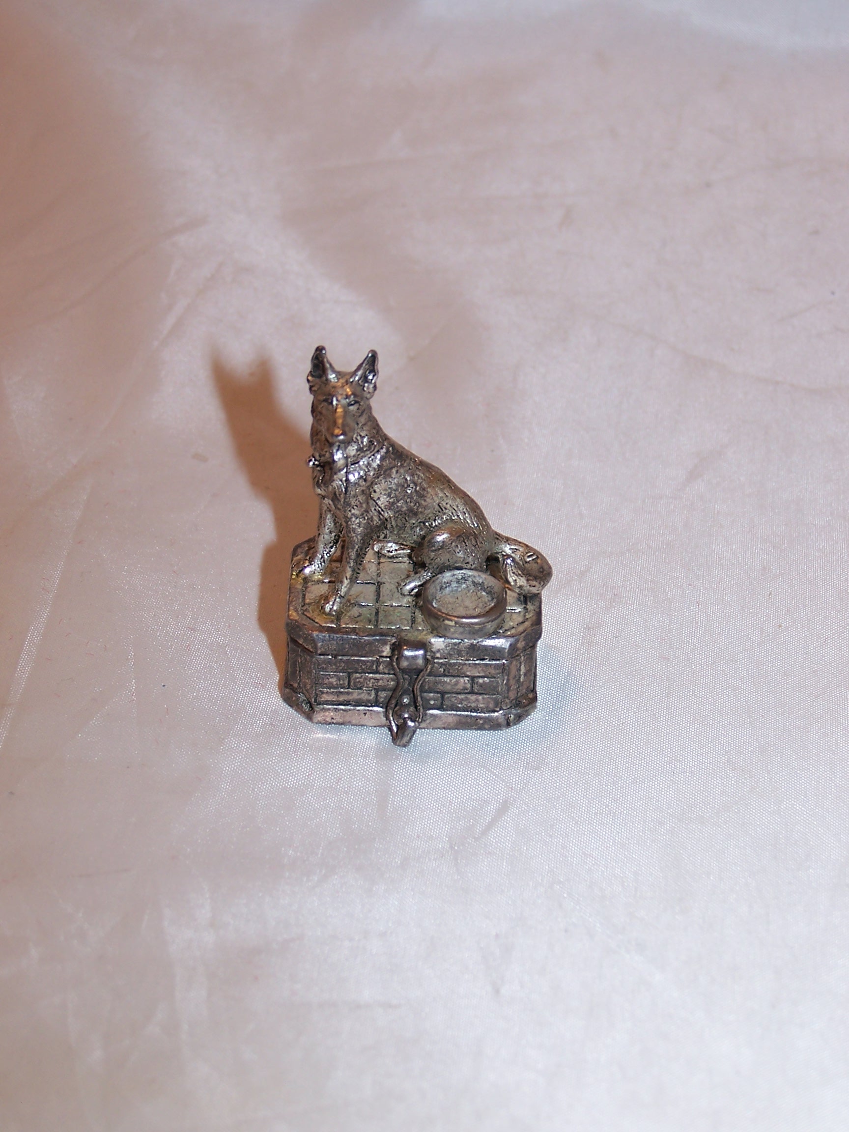 German Shepherd Trinket Box, Miniature Vintage