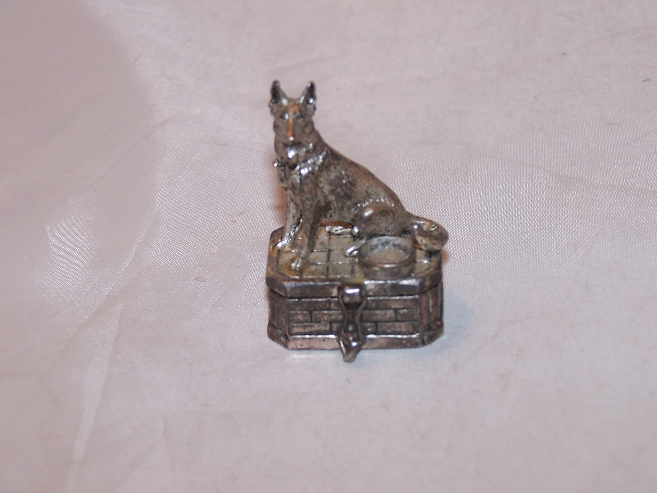 German Shepherd Trinket Box, Miniature Vintage