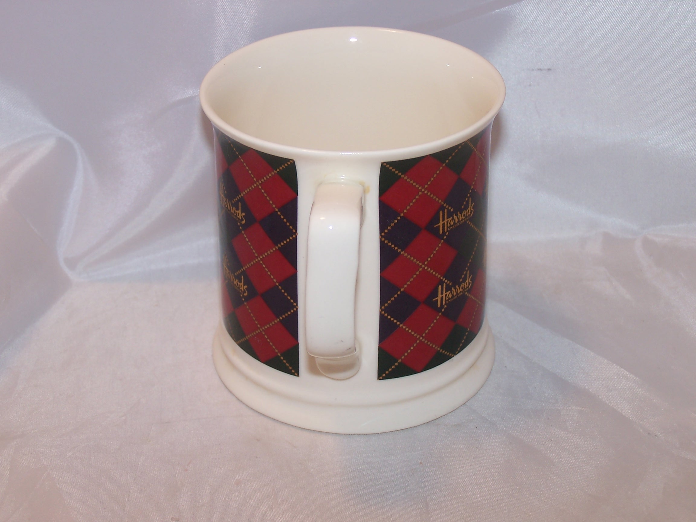 Harrods Plaid Mug, Cup, Knightsbridge, Green, Red