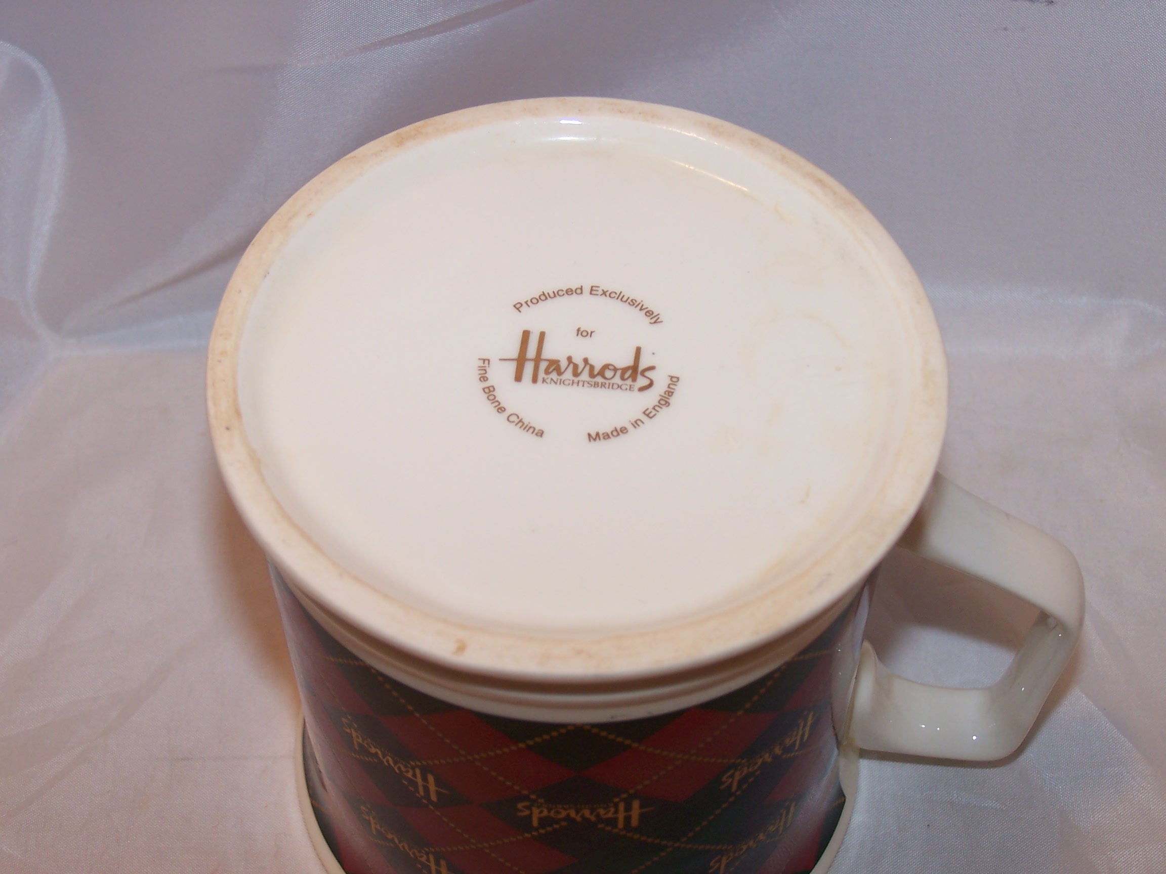 Harrods Plaid Mug, Cup, Knightsbridge, Green, Red