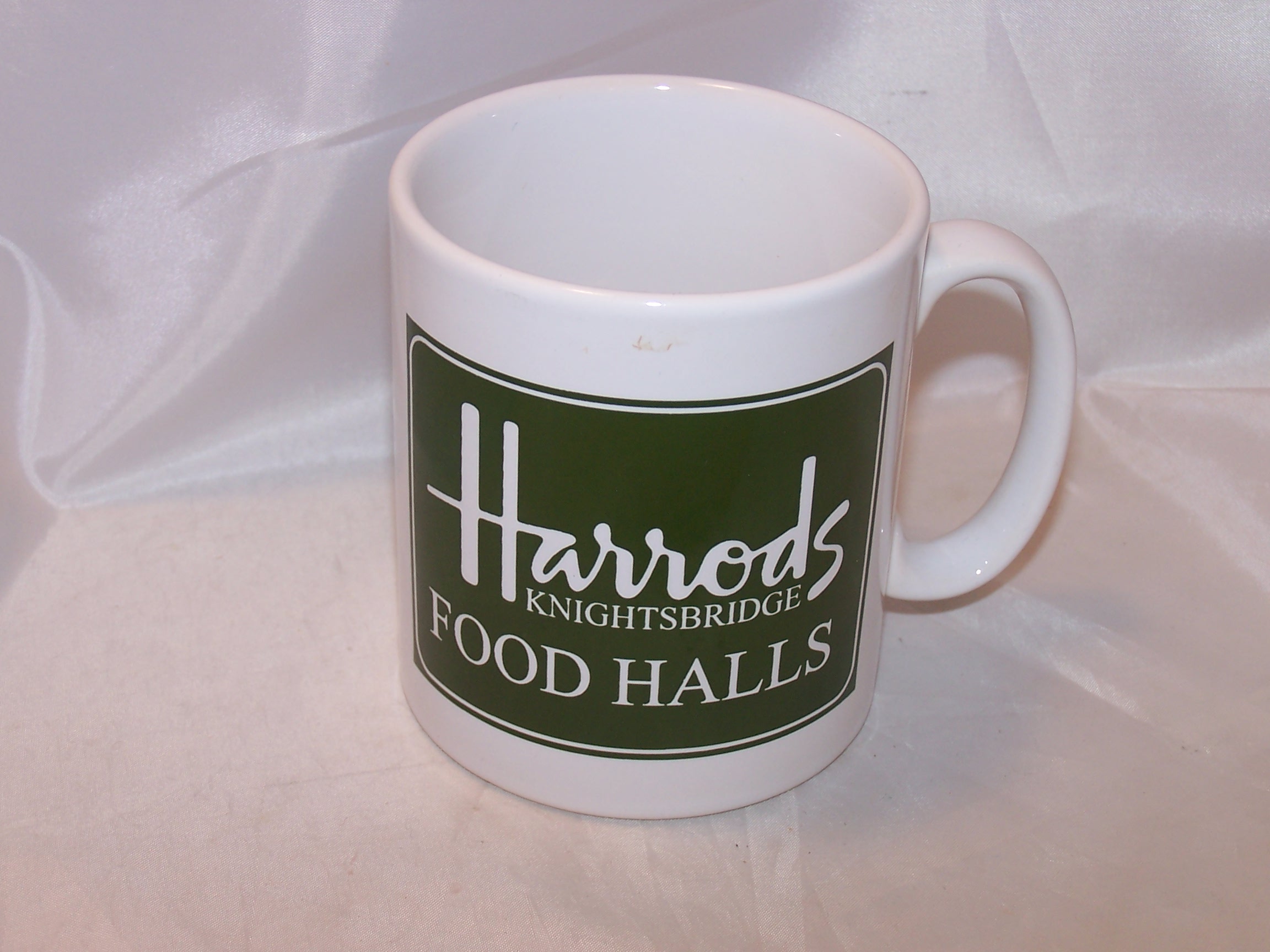 Harrods Food Hall Mug, Cup, Knightsbridge, Green, White