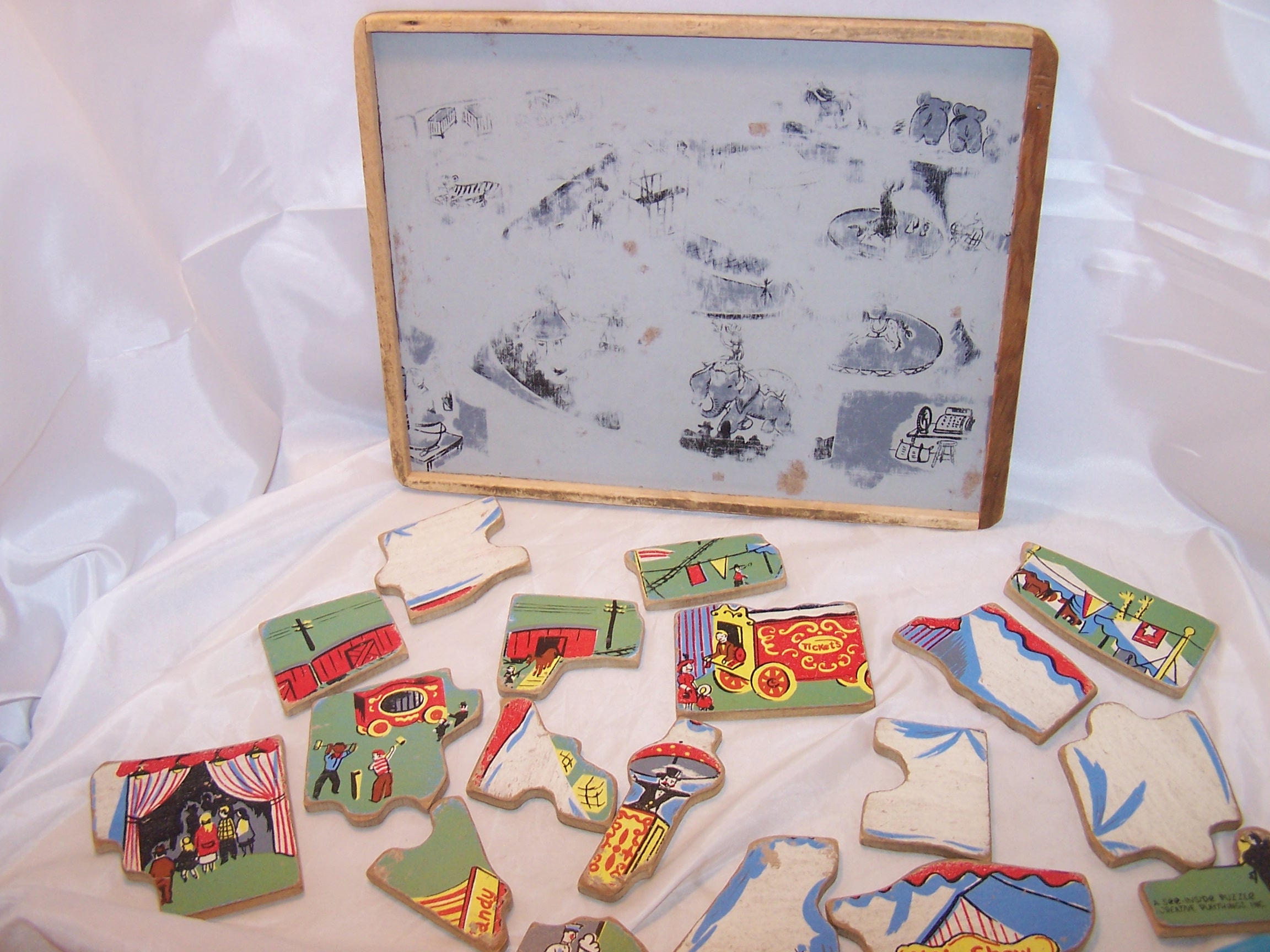 Circus See Inside Wood Puzzle, Vintage, Creative Playthings