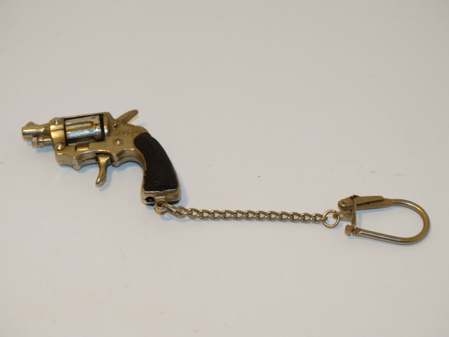 Keychain Trueno Miniature Gun, Black Grips, Vintage