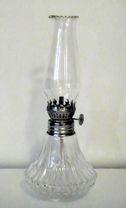 Small Oil Lamp Crystal Clear 9 inch LampLight Farms OOS