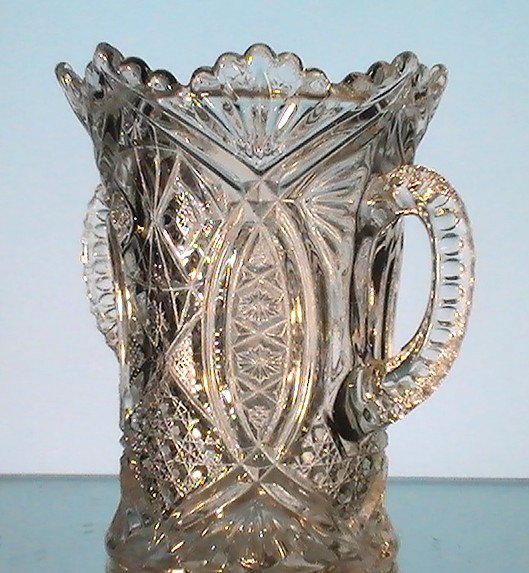 EAPG Higbee Glass Rexford Euclid Alfa Sugar Celery Vase Two Handled OOS