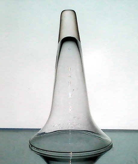 Wall Vase Glass Cone Vessel 7.75 x 5 Clear Flared Rim OOS