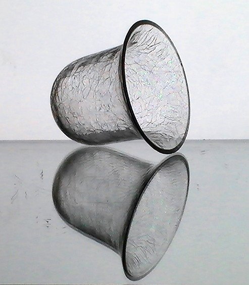 Hanging Candle Holder Crackle Cracked Glass Cup 3.875w x 3.75h OOS