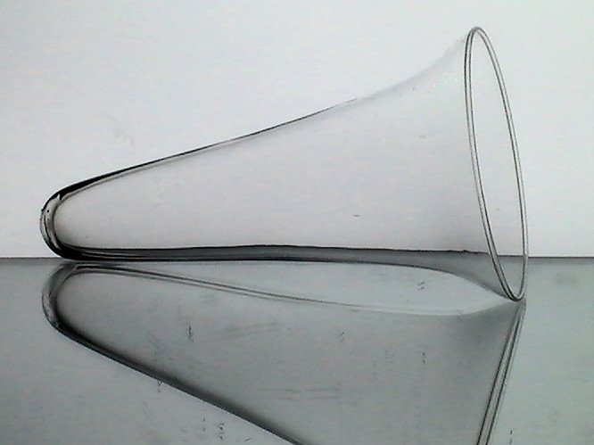 Hanging Cone Wall Vase Vessel Clear 9.75 x 5 Clear Flared OOS