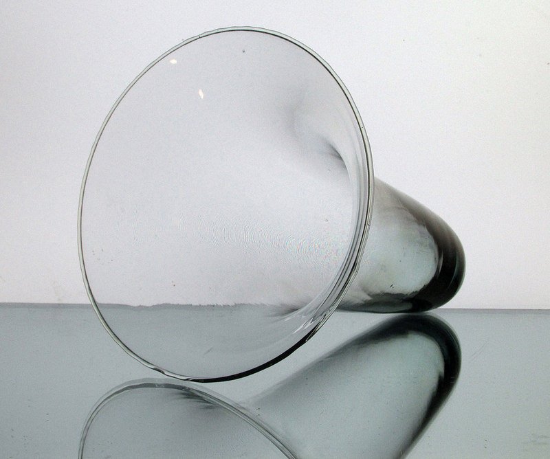 Hanging Cone Wall Vase Vessel Clear 9.75 x 6.75 Clear Flared OOS