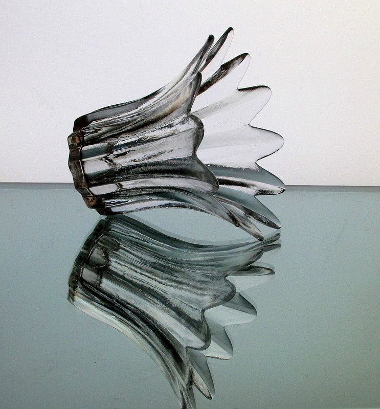 Flower Candle Holder with Flared Tips Clear Glass 12 Point OOS