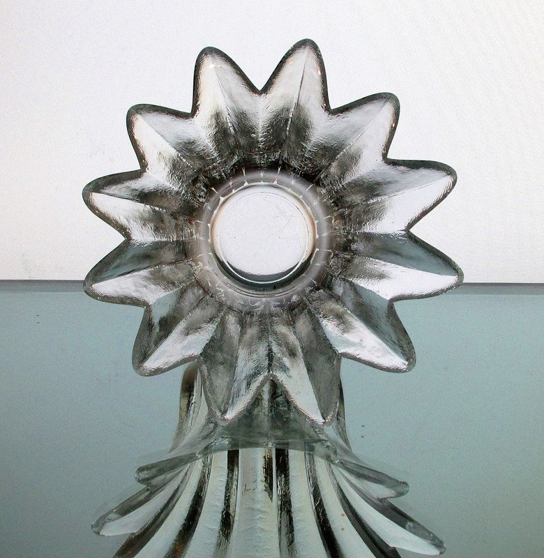 Flower Candle Holder with Flared Tips Clear Glass 12 Point OOS