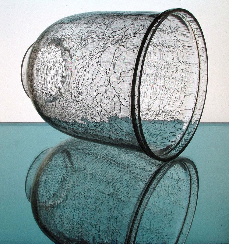Hurricane Shade Crackle Glass XL 3 3/8 - 3 5/8 inch fitter x 6 5/8 w x ...