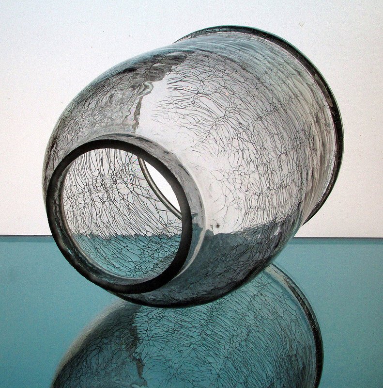 Hurricane Shade Crackle Glass XL 3 3/8 - 3 5/8 inch fitter x 6 5/8 w x ...
